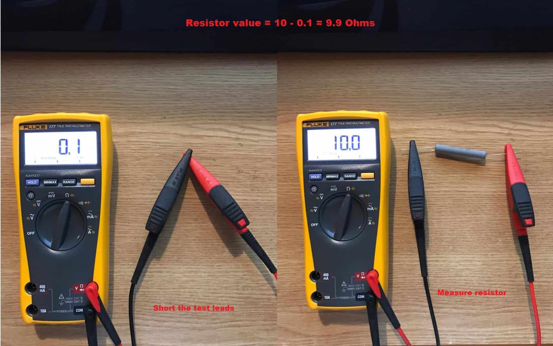 Loudspeaker impedance measurement using a multimeter and 2 resistors