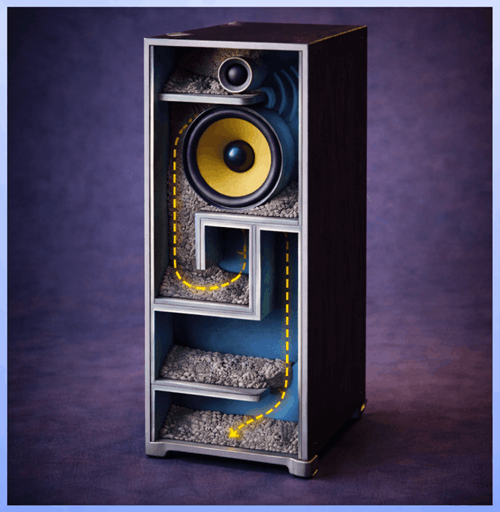 Transmission line speaker design - Acoustical labyrinth