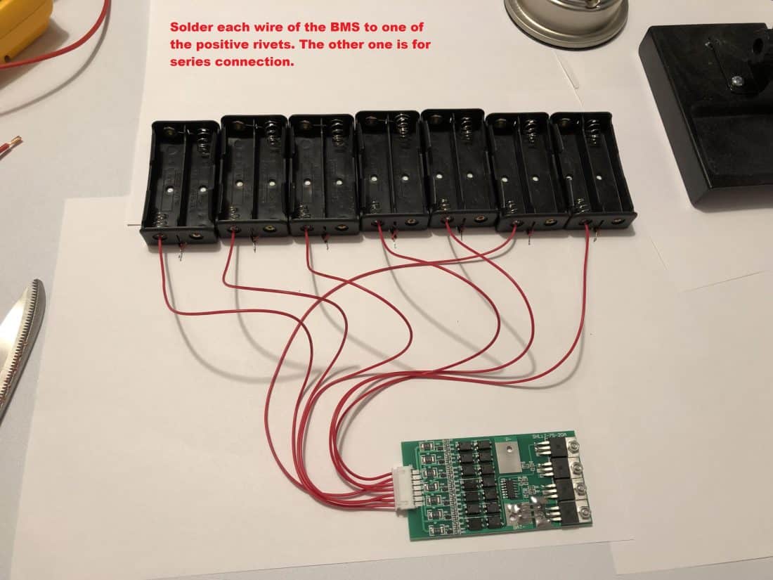 BMS wiring diagram - battery pack without spot welder - Audio Judgement